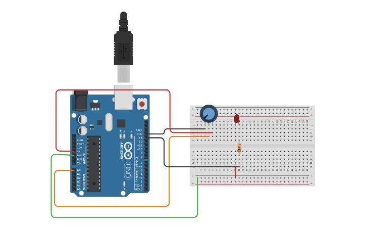 Circuit Design โปรแกรมแสดงข้อมูลผ่าน Serial Monitor Tinkercad