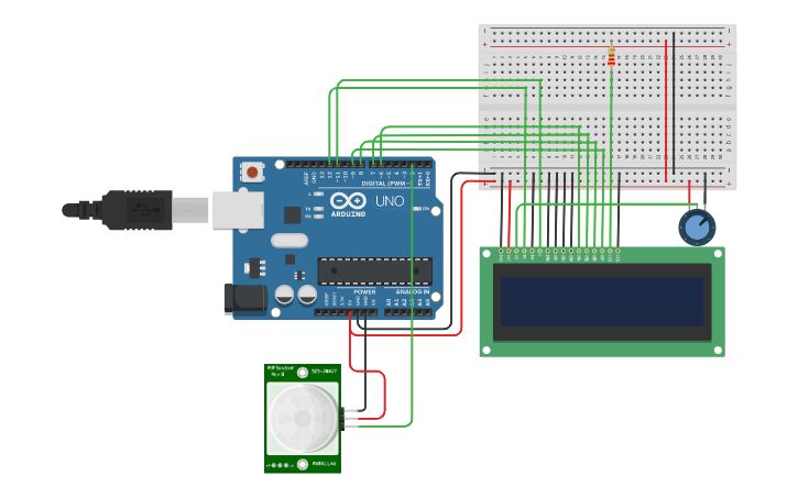 Circuit design PIR Motion Sensor - Tinkercad