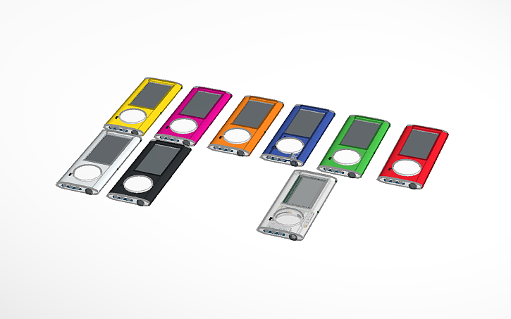 3D design Colourful Ipod's with internal components - Tinkercad