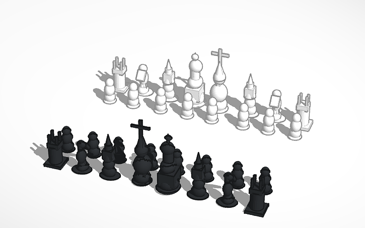 3D design Chess Set - Tinkercad