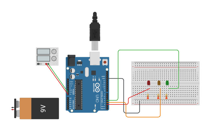 Circuit Design Feux Tricolor Semaine1 Tinkercad