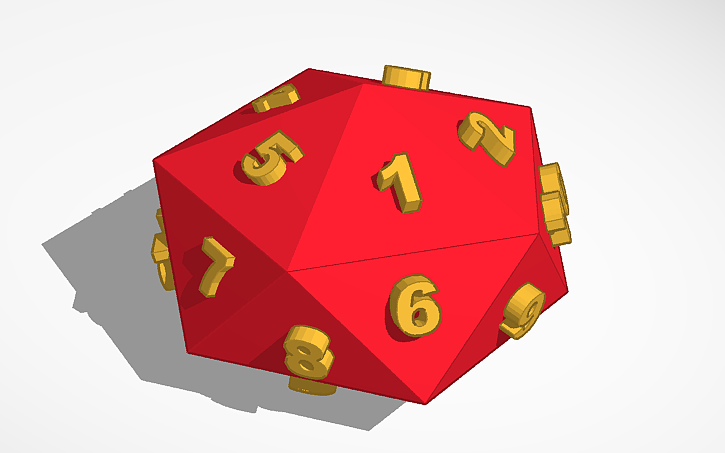 3D design DND dice - Tinkercad