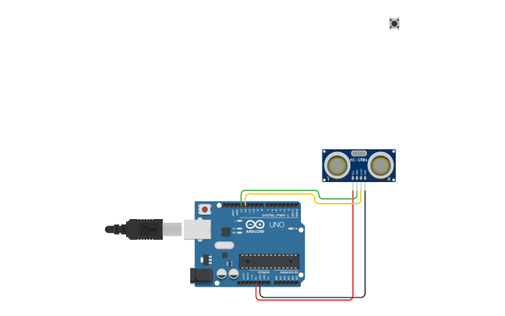 Circuit design Sensor Ultrasonic - Tinkercad