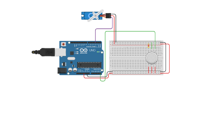 Circuit design Sensor GAS - Tinkercad