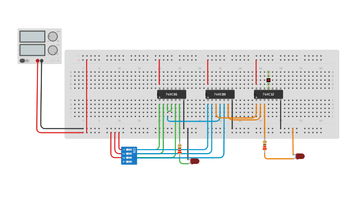 Circuit design FULL ADDER CIRCUIT | Tinkercad