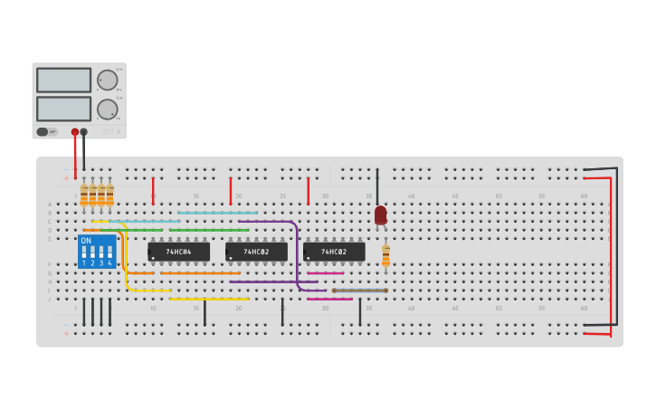 Circuit design Circuito logico-Solo NOR - Tinkercad