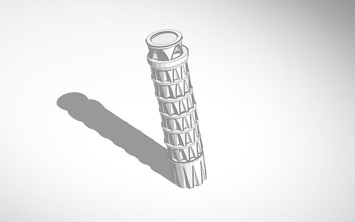 3D design Copy of My Example of the leaning tower of Pisa - Tinkercad