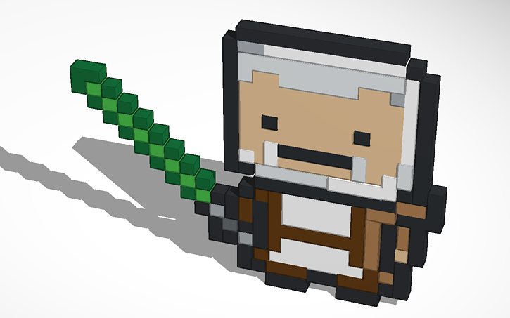 3D design Pixel Art Luke Skywalker Episode 7 - Tinkercad