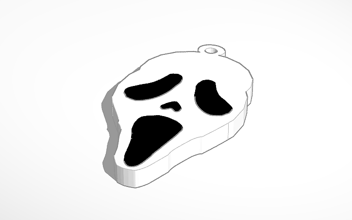 3D design ghostface mask keychain - Tinkercad