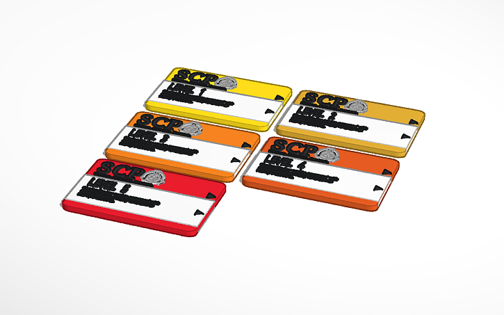 3D design SCP all key cards level1-5 - Tinkercad