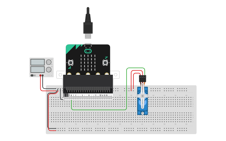 Circuit design Servo motor - Tinkercad