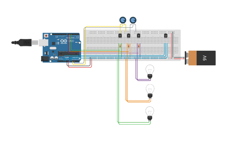 Circuit design Feu tricolore pour classe | Tinkercad