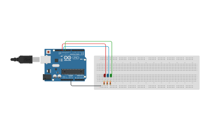 Circuit design SECUENCIAS DE LEDs BSG | Tinkercad