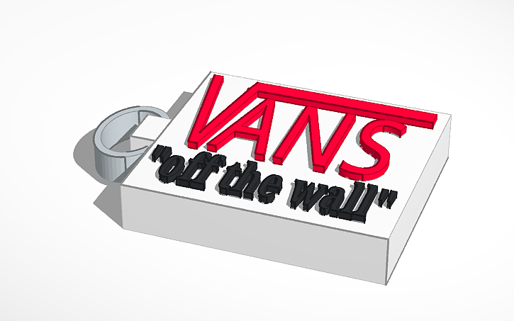 3D design unofficial Vans key chain | Tinkercad