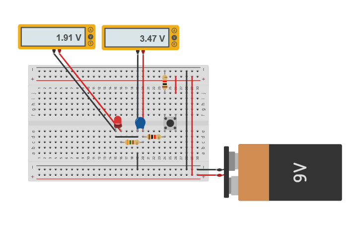 Circuit design Capacitor LED fade | Tinkercad