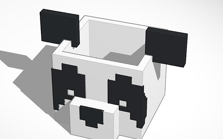 3D design Minecraft panda - Tinkercad