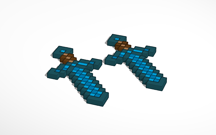 3D design diamond swords - Tinkercad