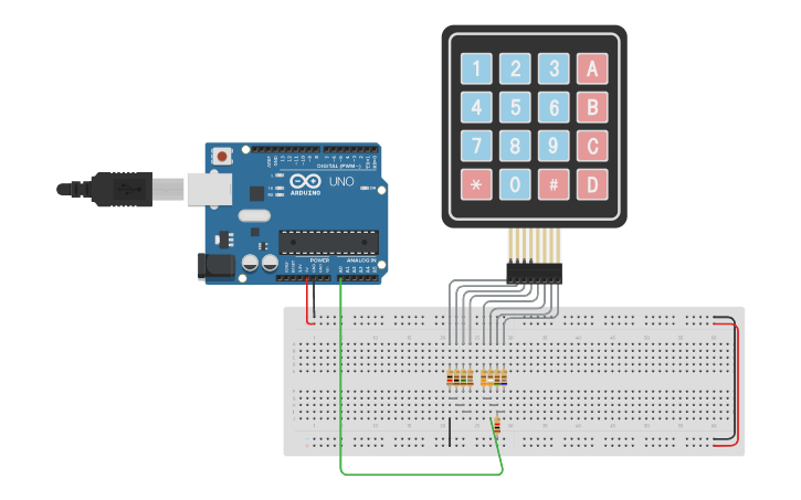 Circuit design Copy of lab4 -multiplexed keypad part - Tinkercad