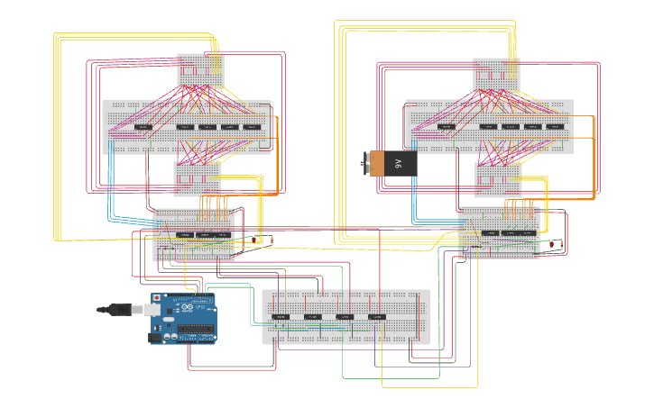 Circuit design Programmable ALU - Tinkercad