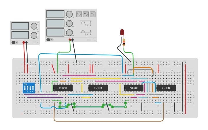Circuit design ASYNCHRONOUS JK FLIP FLOP | Tinkercad