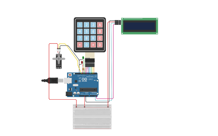 Circuit Design Cerradura Electrónica Tinkercad