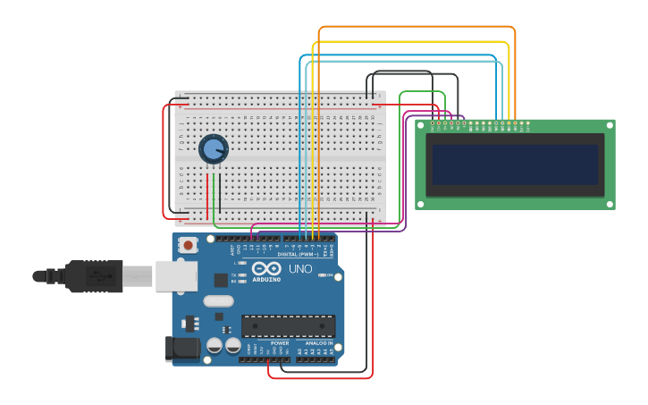 Circuit design E. LIQUID CRYSTAL DISPLAY() | Tinkercad