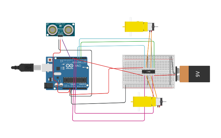 Circuit design iiot ultrasonic sensor | Tinkercad