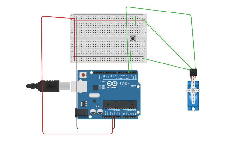 Circuit design Arduino move servo - Tinkercad