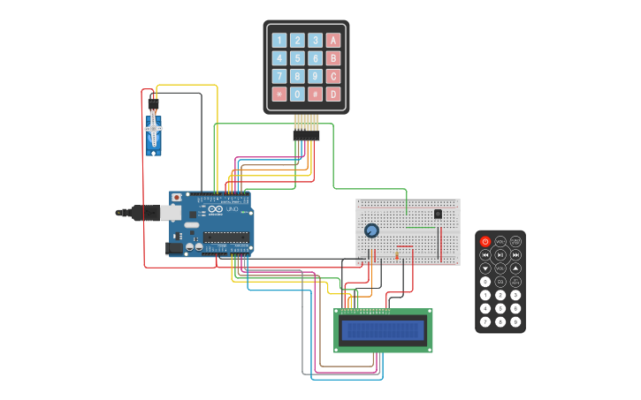 Circuit Design Password Security System Using Keypad And Ir Tinkercad