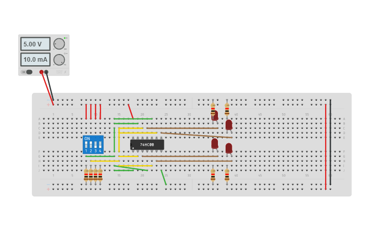 Circuit design NAND | Tinkercad
