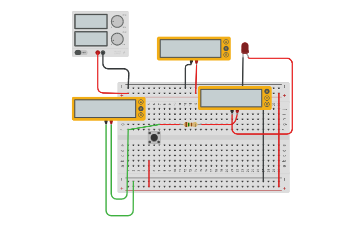 Circuit design 3i un Led | Tinkercad