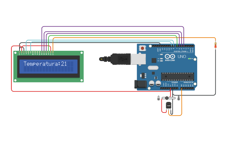 Circuit design Temperatura Display - Tinkercad