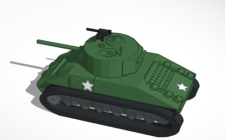 3D design M4 Sherman - Tinkercad