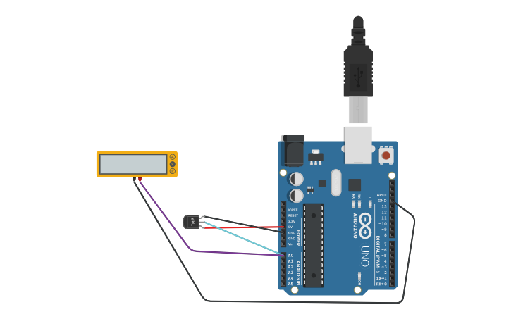 Circuit Design Temperature Sensor Tinkercad