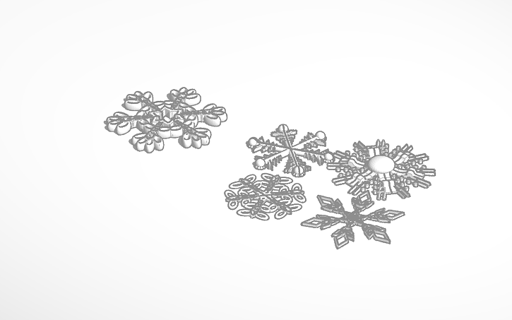 3D design snow flakes by using3d - Tinkercad