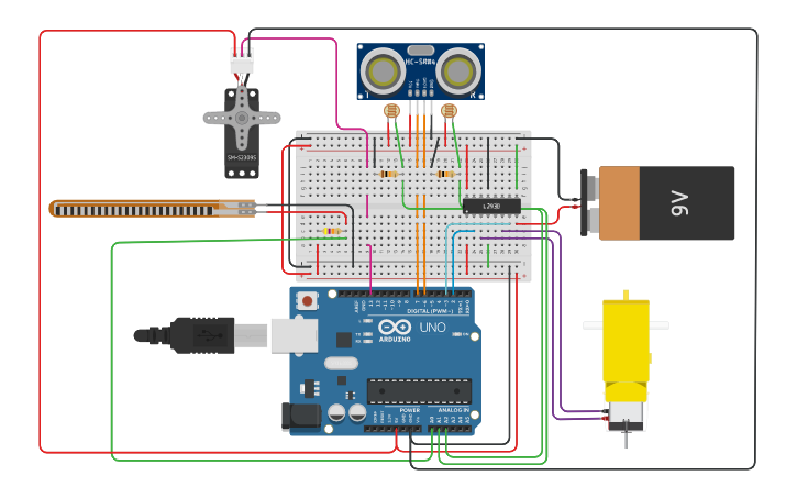 Circuit design Unified Robot Base | Tinkercad