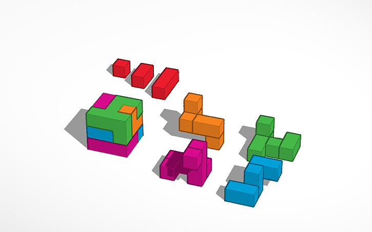 3D design 4 Piece Block Puzzle - Tinkercad