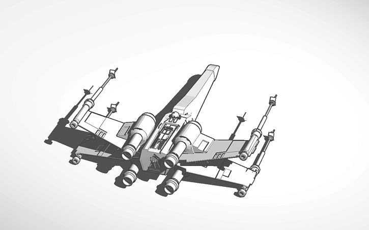 3D design X-Wing - Tinkercad