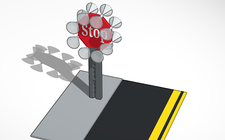 3D design Stop sign model - Tinkercad