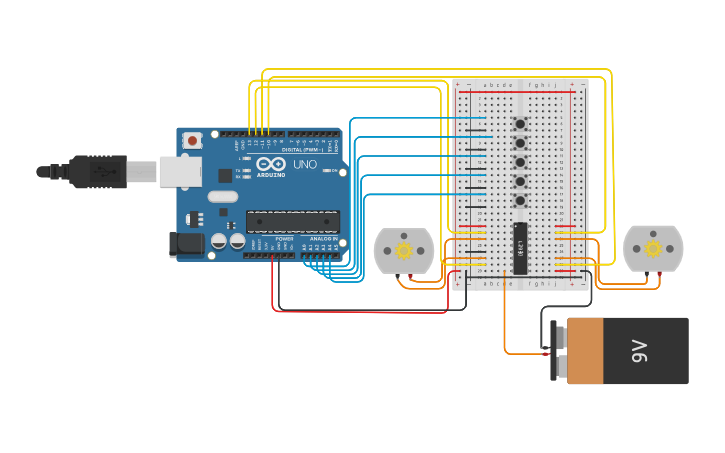 Circuit design Remote Controlled Robot - Tinkercad