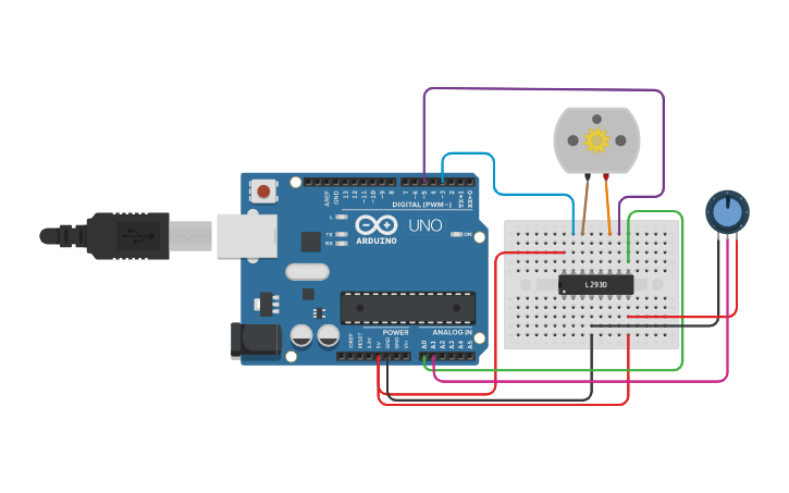 Circuit Design Motor Speed Controller Tinkercad