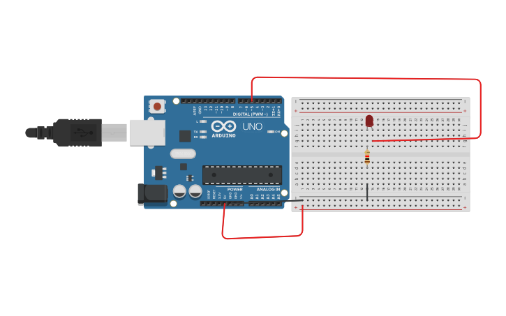 Circuit design week6 C1 for loop and serial print - Tinkercad