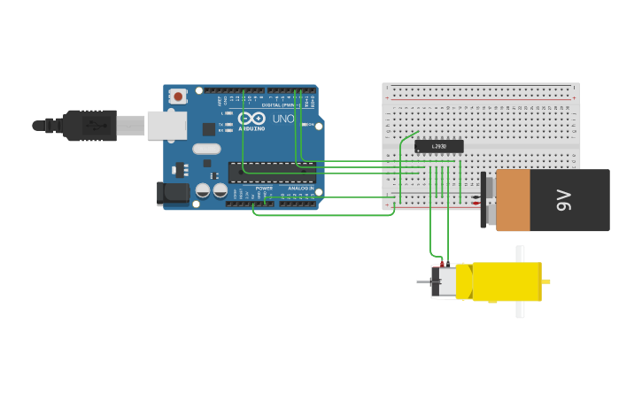 Circuit design Pratica 5 motor dc | Tinkercad