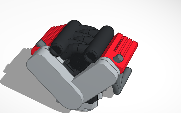 3D design V6 engine - Tinkercad