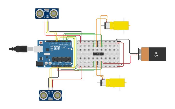 Circuit design avoiding obstacles - Tinkercad
