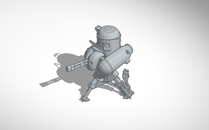 3D design Fallout gun turret - Tinkercad