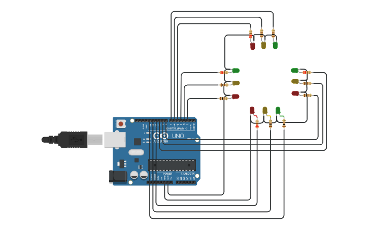 Circuit design LAMPU PEREMPATAN - Tinkercad Circuit design LAMPU PEREMPATAN - Tinkercad