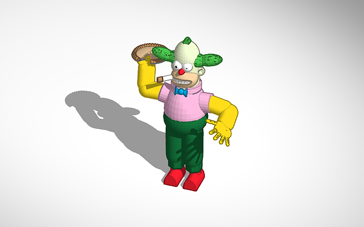 3D design krusty the clown - Tinkercad