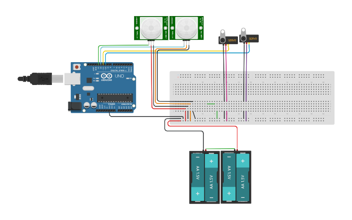 Circuit design Prototipo 1 Servo Sensor | Tinkercad
