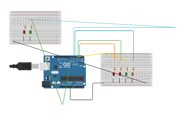 Circuit design Traffic Lights Iván González | Tinkercad